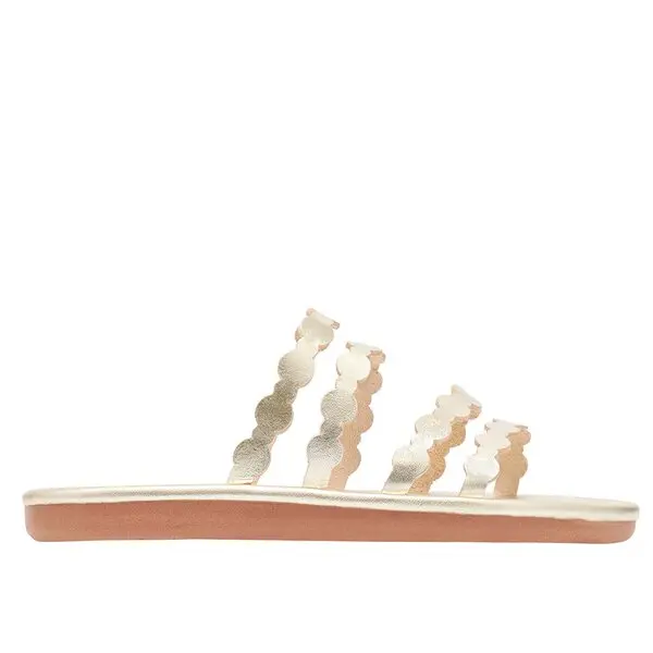 ANCIENT GREEK SANDALS Lira Slides - Platinum
