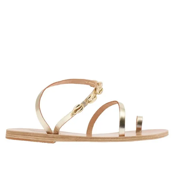 ANCIENT GREEK SANDALS Apli Eleftheria Shell Sandals - Platinum
