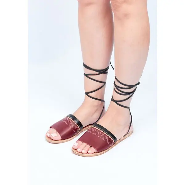 ANCIENT GREEK SANDALS Tsarouchi Lace Up Gladiator Sandals