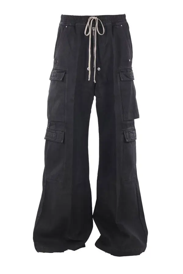 Rick Owens Wide-leg Cargo Trousers - Black+wax