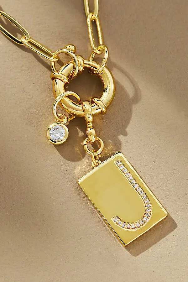 UNCOMMON JAMES Initial Chain Monogram Necklace - J