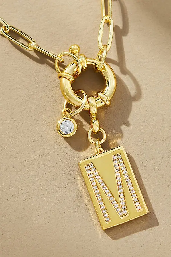 UNCOMMON JAMES Initial Chain Monogram Necklace - M