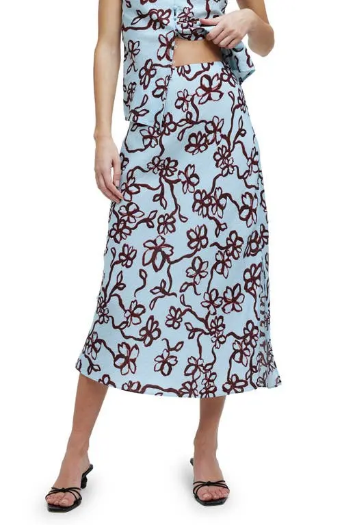 Madewell Layton Floral Midi Slip Skirt