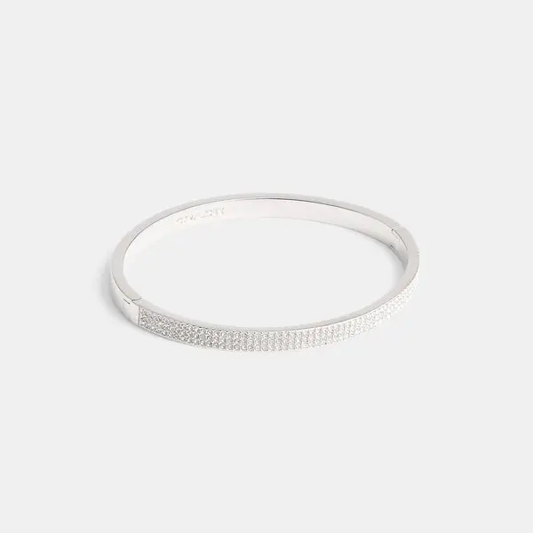 Coach Pavé Hinged Bangle - Silver