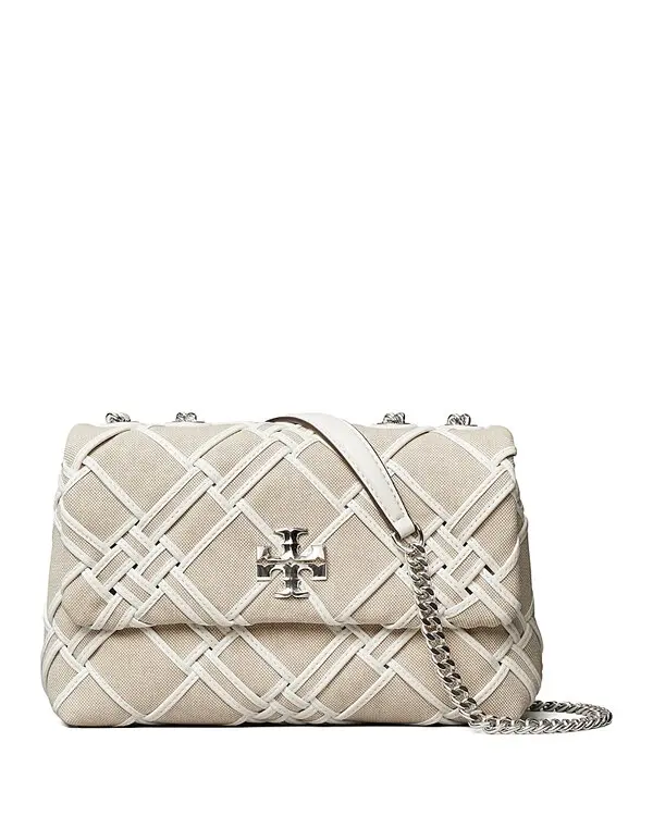 Tory Burch Kira Woven Canvas Small Convertible Shoulder Bag - Natural