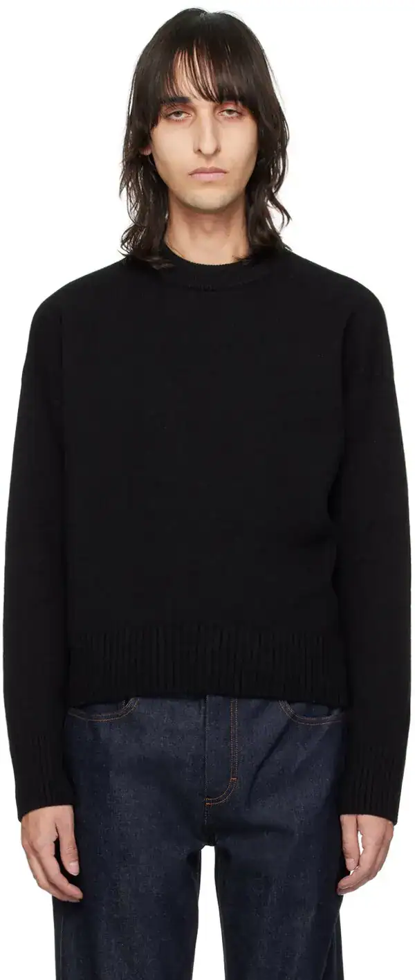 Ami Dropped Shoulder Sweater Black/001 60% Off Editorialist