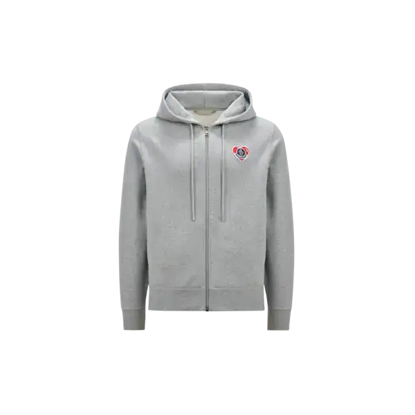 MONCLER グレー ハート型ロゴ パーカー XL Moncler Heart Popover Hoodie - Grey | Editorialist