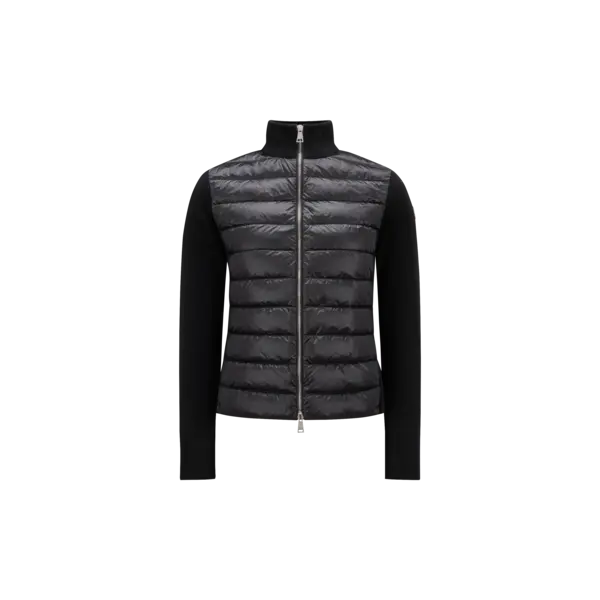 Moncler Padded Wool Cardigan - Black