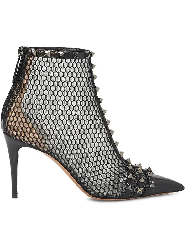 Buy Valentino Garavani Rockstud Mesh Stiletto Pumps - Black At 18% Off ...