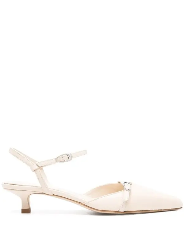 AeydĒ Pointed-toe Leather Pumps - Neutrals