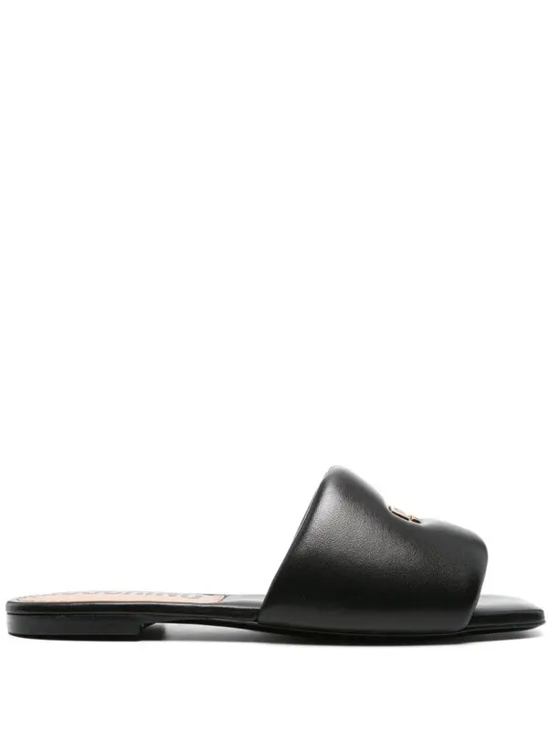 Moschino Logo-plaque Leather Sandals