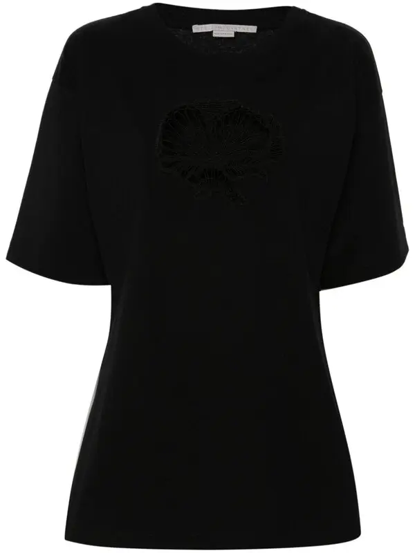 Stella McCartney Cut-out Cotton T-shirt - Black