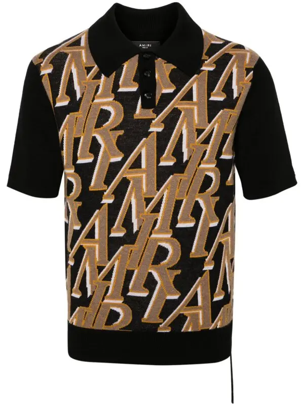 Amiri Repeat Intarsia-knit Polo Shirt