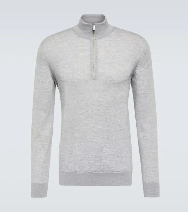 Zegna Wool Half-zip Sweater - Grey