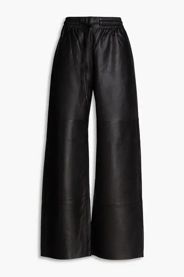Grlfrnd Billie Leather Wideleg Pants In Black 55% Off Editorialist