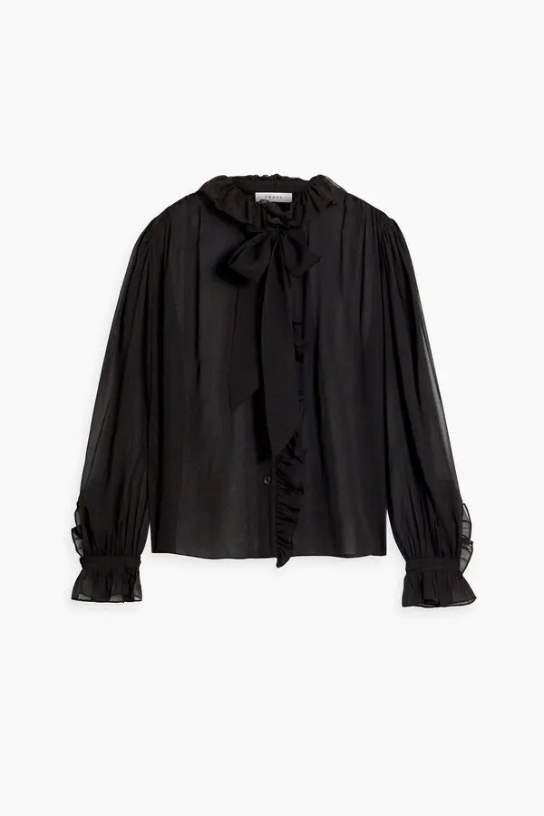 FRAME Ruffled Silk-chiffon Blouse