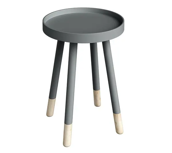 LAVISH HOME Round End Table Wooden Mid-century Ide Table