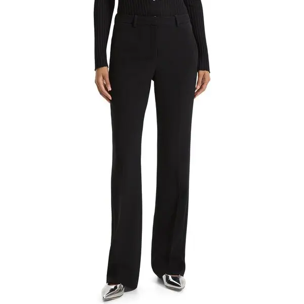 Theory Slim Fit Flare Trousers - Black