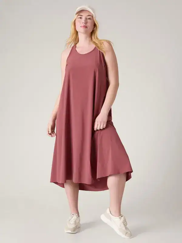 Athleta Presidio Traveler Maxi Dress In Rosewood 40% Off