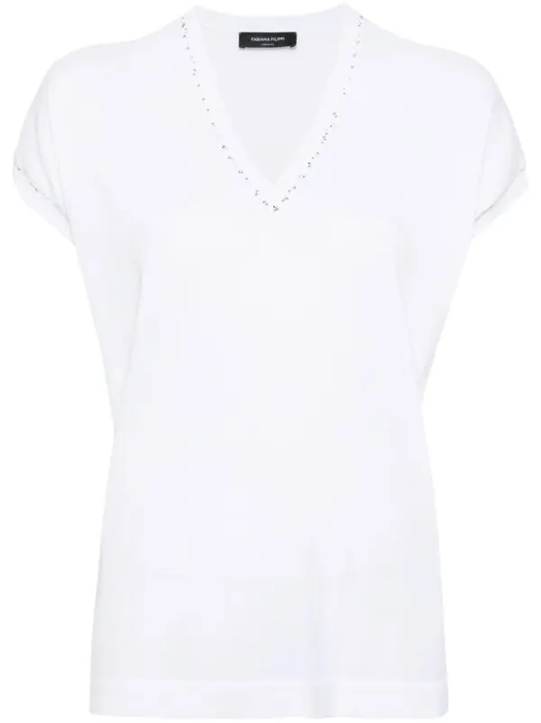 Fabiana Filippi Sequin-embellished Knit Top - White