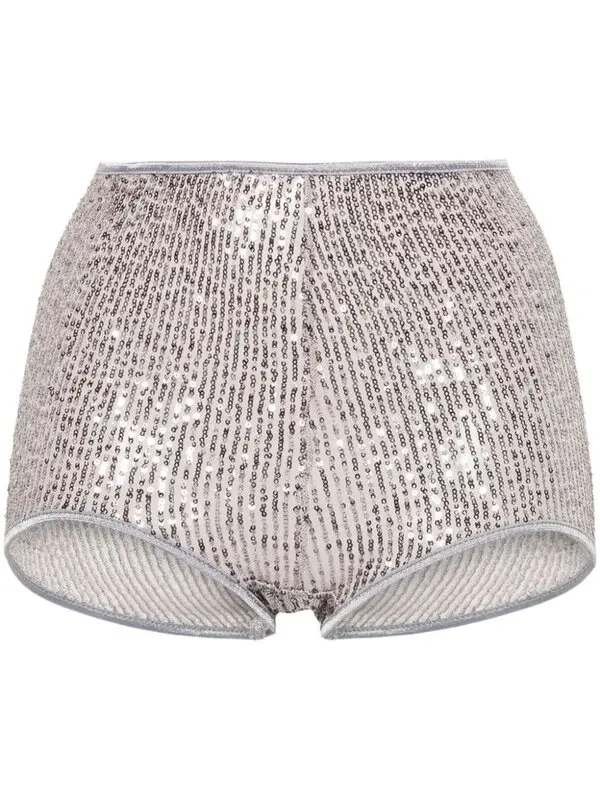Alchemy Fashions X Lia Aram Sequin-embellished Shorts - Grey