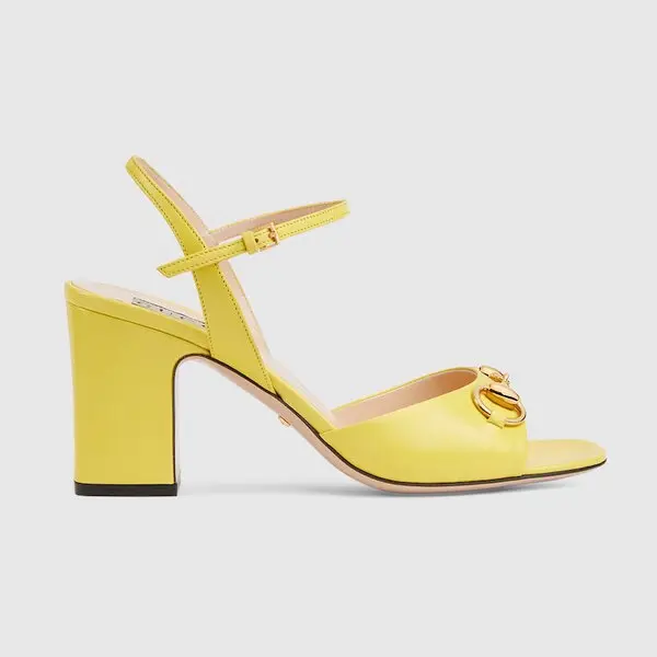 Gucci Horsebit Mid-heel Sandal Leather - Yellow | Editorialist
