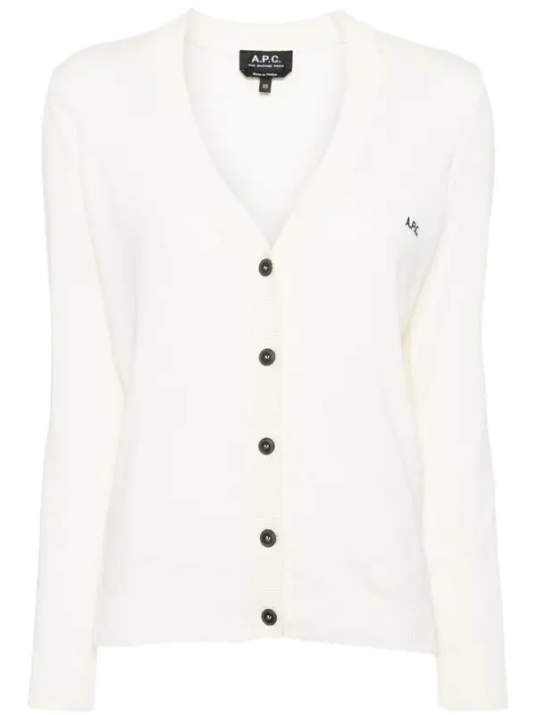 A.p.c. V-neck Cotton Cardigan - Yellow
