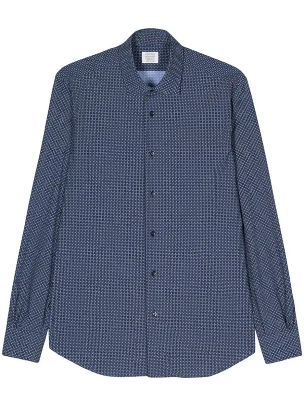 MAZZARELLI Geometric-print Shirt - Blue