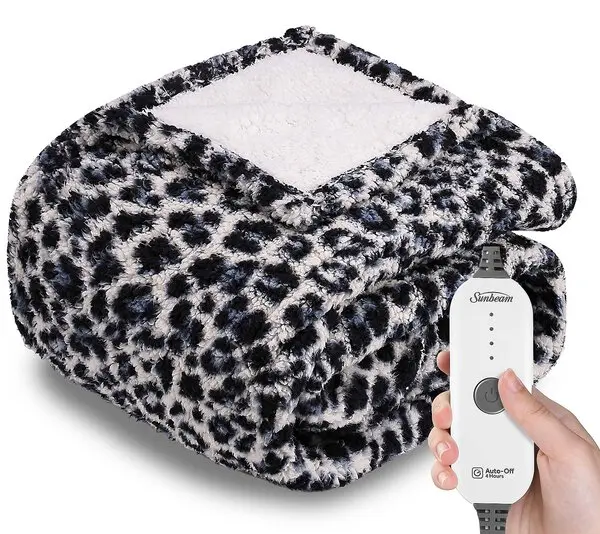 SUNBEAM Nordic Sherpa Heated Foot Pocket El Ect Ic Blanket