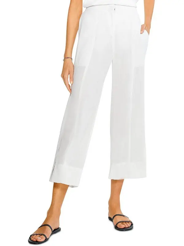 Buy NIC+ZOE Linen Relaxed Fit Wide Leg Pants - White At 80% Off ...