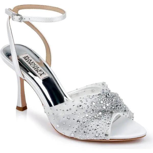 Badgley Mischka Cameryn Embellished Sandals - Soft White