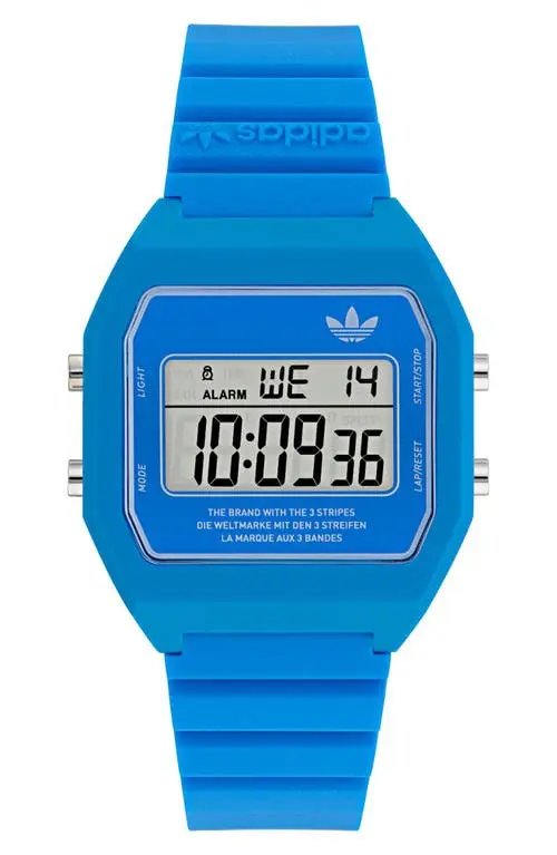 Adidas Digital Two Resin Strap Watch - Blue | Editorialist