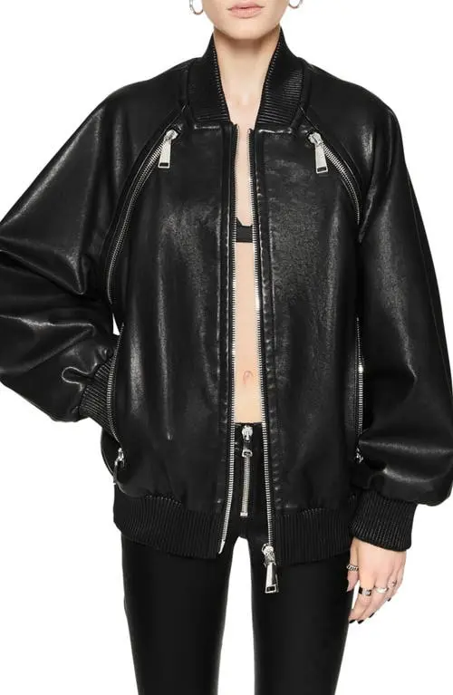 Rebecca Minkoff Dylan Oversize Leather Bomber Jacket