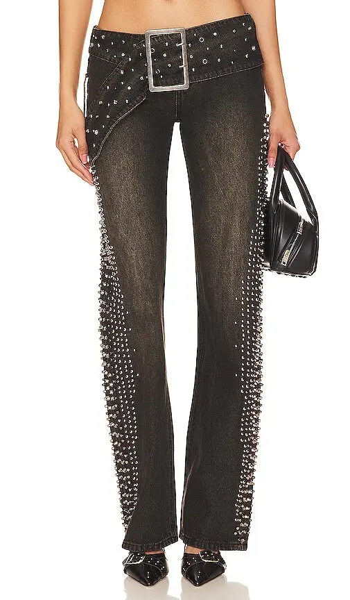 JADED LONDON Studded Low Rise Jeans
