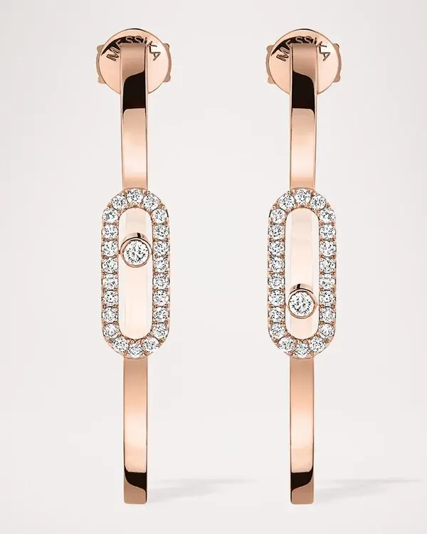 Messika Move Uno Small Hoop Earrings - Rose Gold