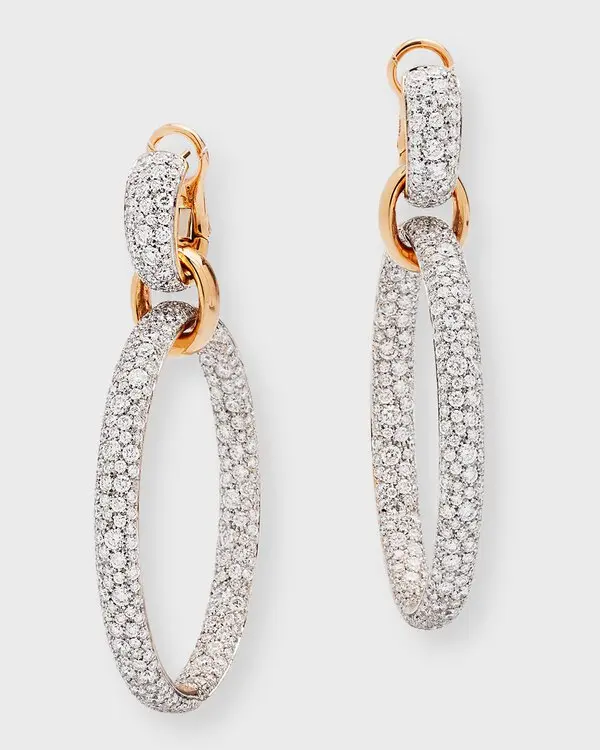 Pomellato 18k Rose Gold Iconica Hoop Earrings - Diamond