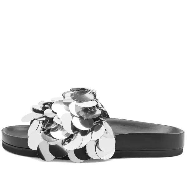 Paco Rabanne Sparkle Sequin Slider - Silver | Editorialist