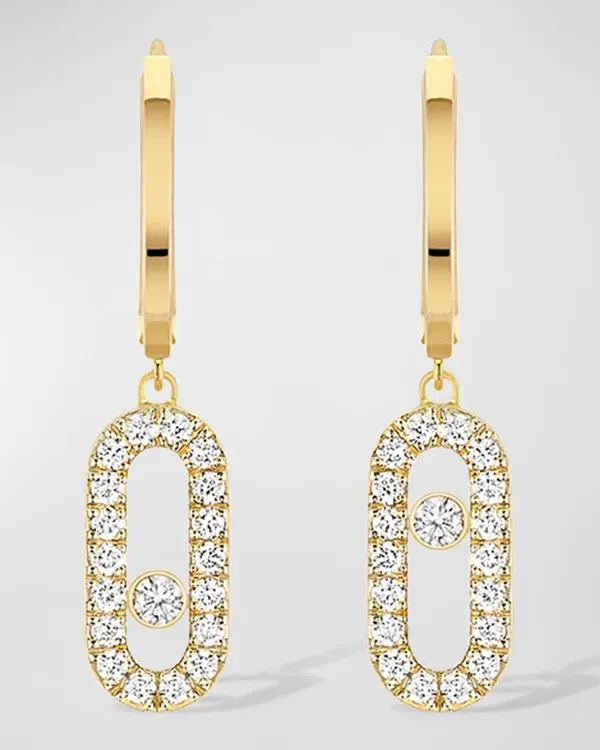 Messika Move Uno 18k Diamond Hoop Earrings - Yellow Gold
