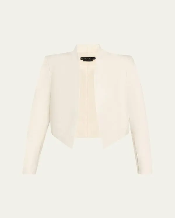 Alice + Olivia Harvey Draped Leather Jacket - White