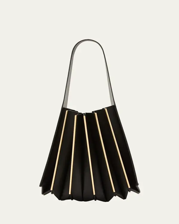 Simkhai Rola Folded Leather Tote Bag - Black