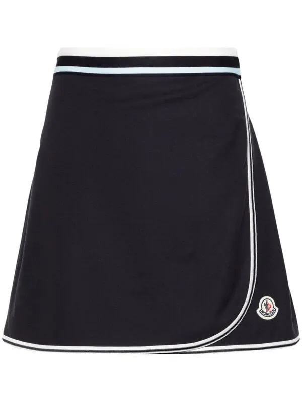 Moncler Logo-patch Wrap Skirt - Blue