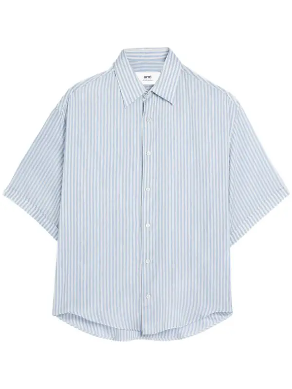 Ami De Coeur-embroidery Cotton Shirt - Blue