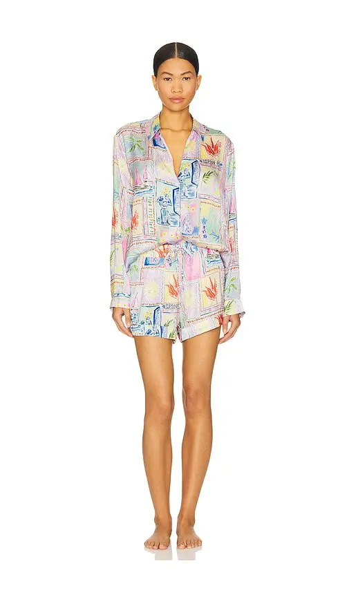 Show Me Your Mumu Early Riser Pj Set In Pink - Soleil Silky
