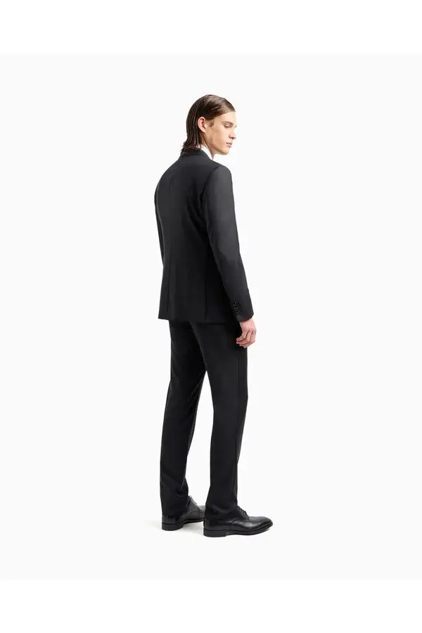 Giorgio Armani Soho Line Single-breasted Suit In Wool And Cashmere - Black
