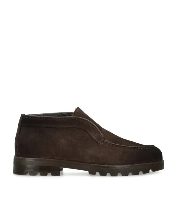 Santoni Suede Detroit Desert Boots - Brown