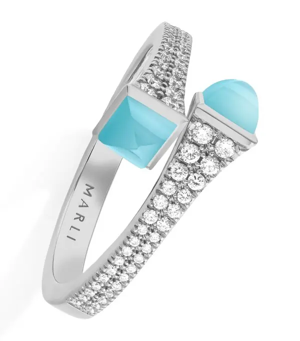 MARLI NEW YORK Gold, Diamond And Chalcedony Cleo Ring - White
