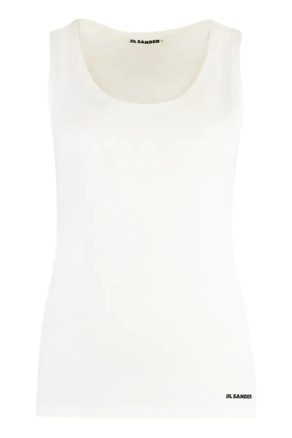 JIL SANDER Cotton Tank Top - White