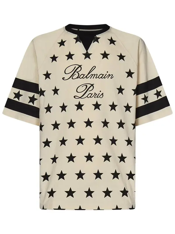 Buy Balmain Paris Signature Star T-shirt - Beige At 33% Off | Editorialist