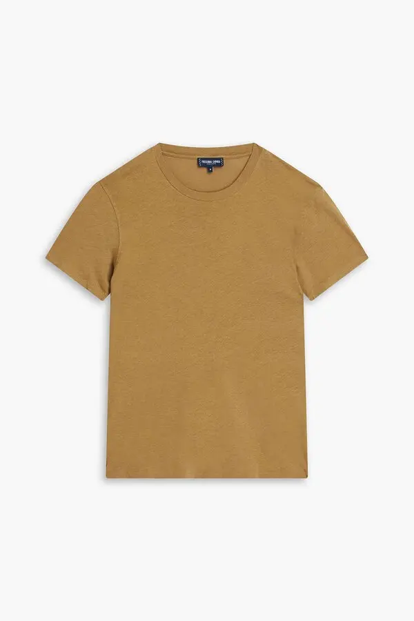 Frescobol Carioca Lucio Cotton And Linenblend Jersey Tshirt - Army Green
