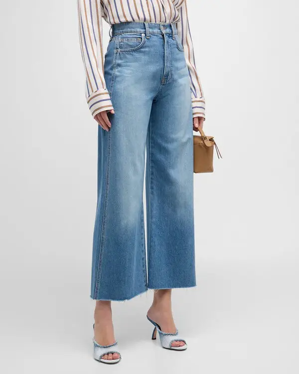 Veronica Beard Taylor Cropped Wide-leg Jeans - Enough Said